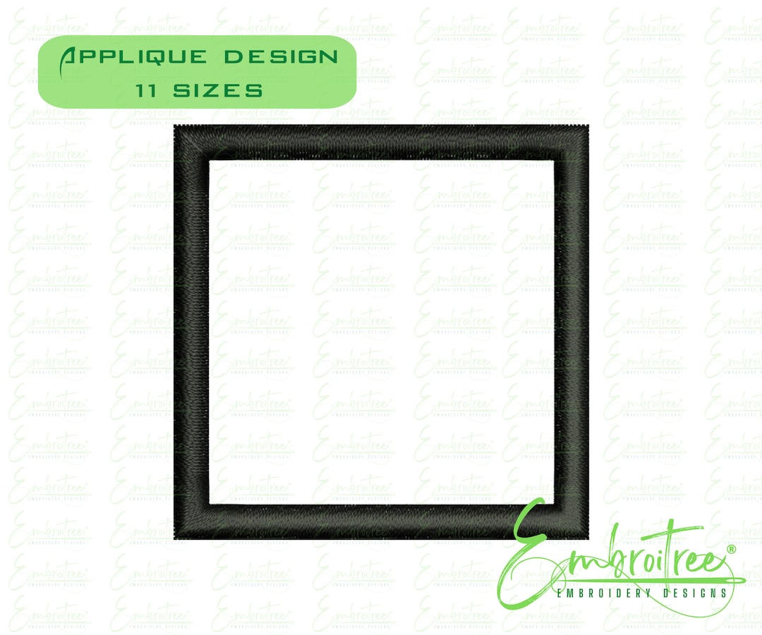 Square Applique Embroidery File, Square Outline, Monogram Frame, Shape ...