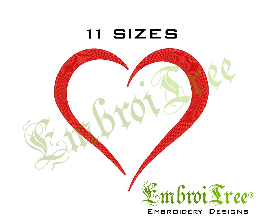 Love Embroidery Design Heart Machine Embroidery Design - Etsy