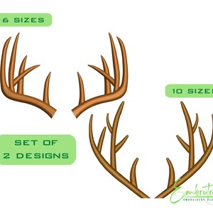 Deer Antler Embroidery Design Antlers Machine Embroidery - Etsy