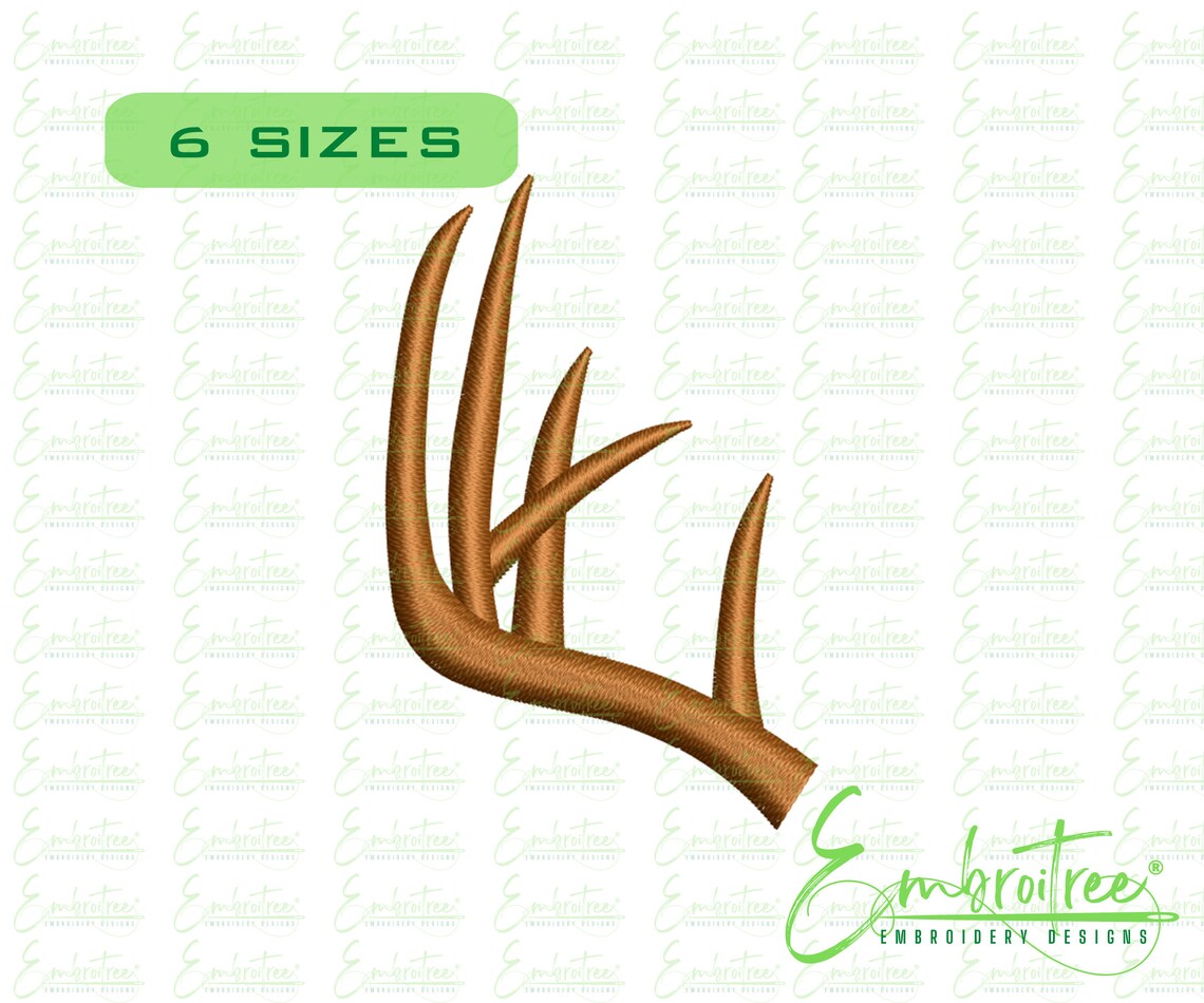 Deer Antler Embroidery Design Antlers Machine Embroidery - Etsy