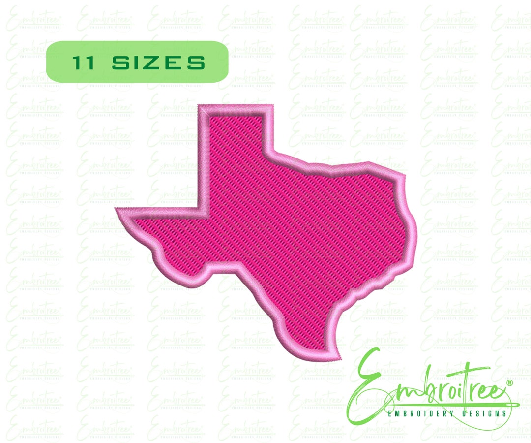 Texas Embroidery Design, Texas Map Embroidery Design, Machine ...