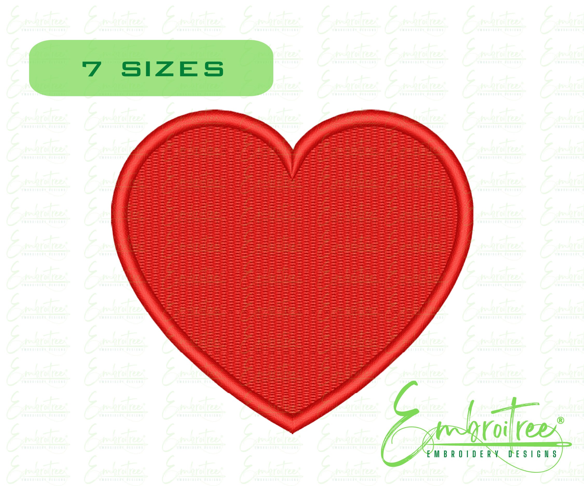 Heart Machine Embroidery Design, Heart Embroidery File, Filled Heart ...