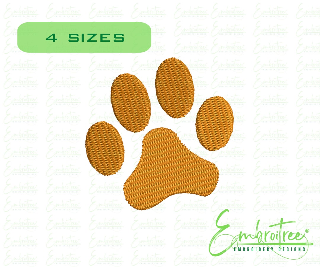 Tiger Paw Embroidery Design - Machine Embroidery Tiger Paw Print - Etsy