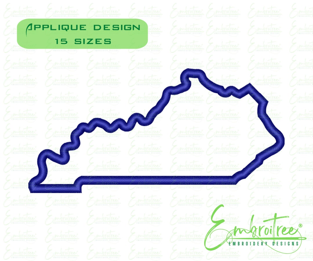 Kentucky Applique Design, Machine Embroidery File, Kentucky Embroidery ...