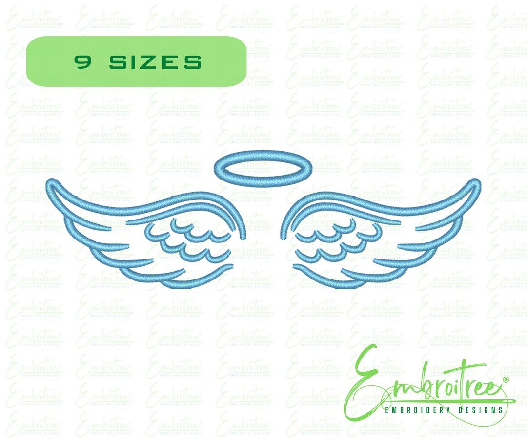 Angel Wings Embroidery File, Machine Embroidery Designs, Angel Wings ...