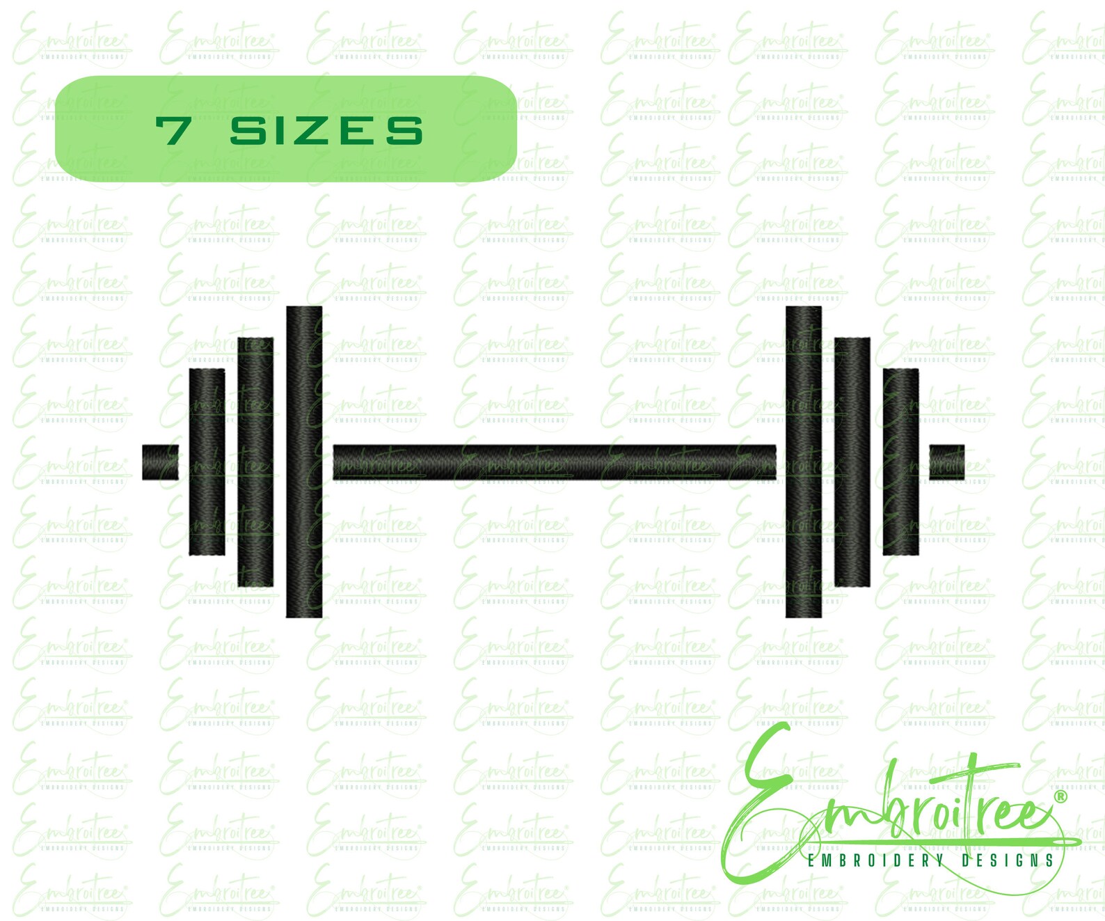 Barbell Embroidery Design Dumbbell Machine Embroidery Download - Etsy