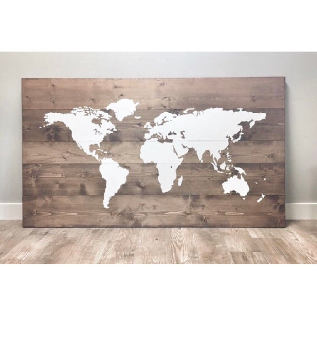 SUPER HUGE Large Rustic World Map Made of Wood for Traveller, Rustic ...