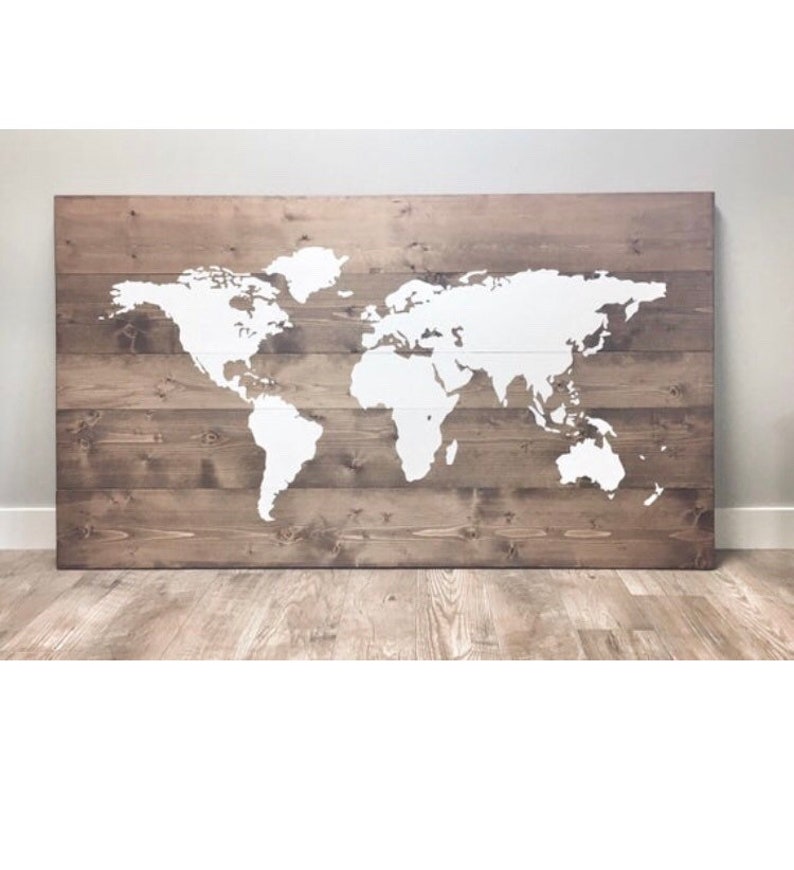 SUPER HUGE Large Rustic World Map Made of Wood for Traveller | Etsy