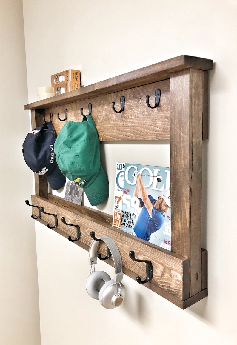 Wall Storage Baseball Cap Rack Hat Rail Coat Hanger | Etsy