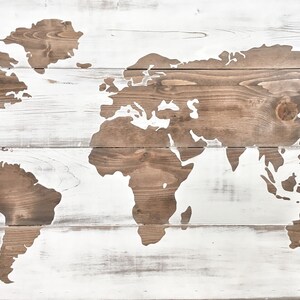 Huge World Map, Rustic Wood Decor, Travel World Map, Push Pin Travel ...