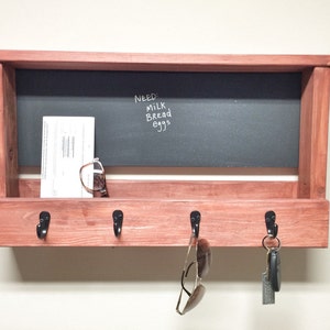 FREE SHIPPING | Wooden Key Chain Mail Holder, Chalkboard Mail Key ...