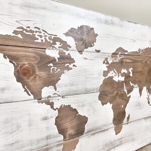 Huge World Map, Rustic Wood Decor, Travel World Map, Push Pin Travel ...