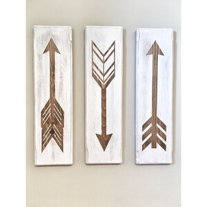 Rustic White Wooden Arrows 3 Piece Set, Rustic Decor, Farmhouse Decor ...