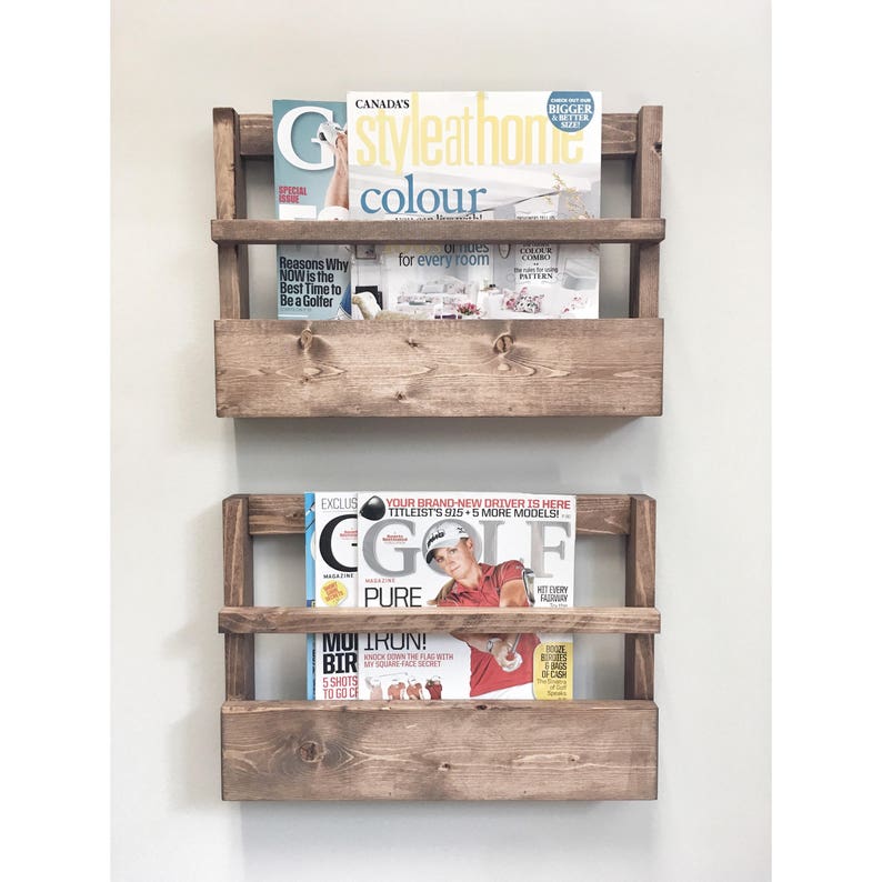 Wood Magazine Holder Magazine Wall Storage Rack Wall - Etsy