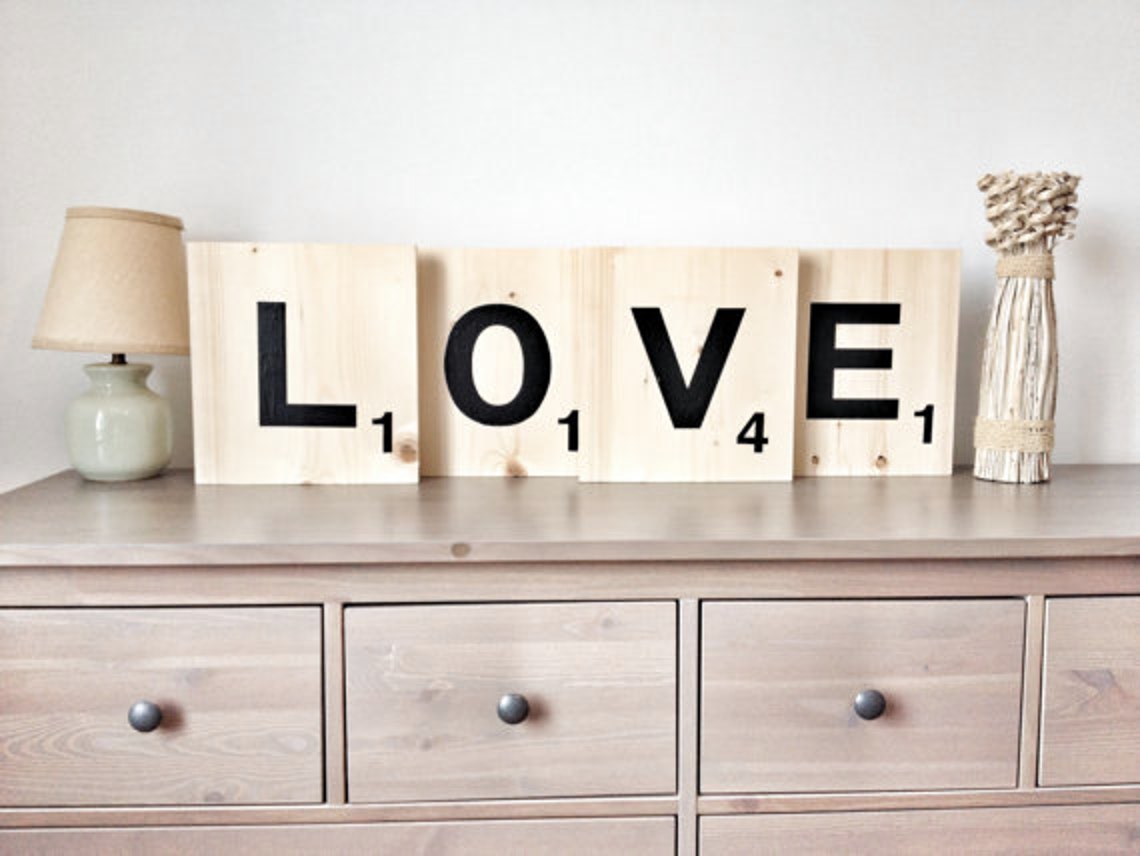 12 Giant Jumbo Scrabble Tiles Letter Tiles Huge Wooden - Etsy Canada