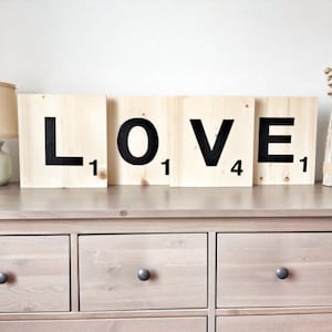 12" Giant Jumbo Scrabble Tiles, Letter Tiles, Huge Wooden Scrabble ...