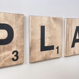 Giant Scrabble Tile Letters, Jumbo Wooden Kids Tile Wall Art, Large ...
