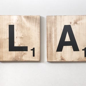 Giant Scrabble Tile Letters, Jumbo Wooden Kids Tile Wall Art, Large ...