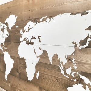 SUPER HUGE Large Rustic World Map Made of Wood for Traveller, Rustic ...
