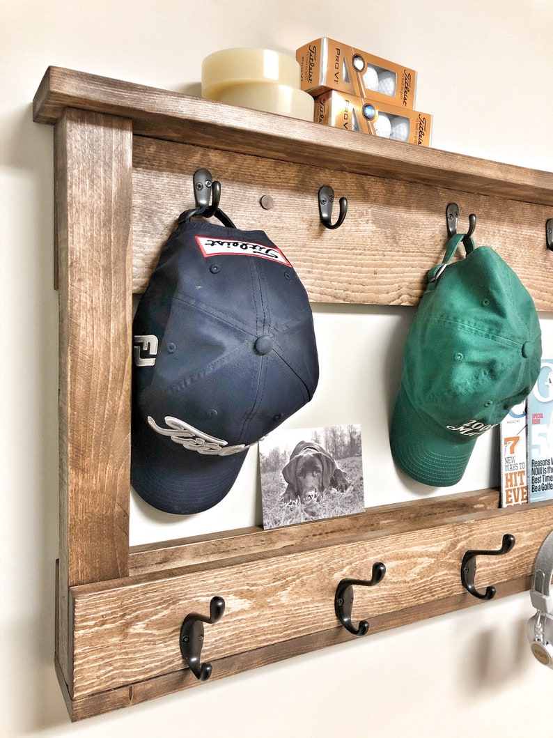 Wall Storage, Baseball Cap Rack, Hat Rail, Coat Hanger, Baseball Cap ...
