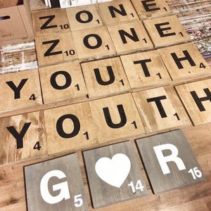 12" Giant Jumbo Scrabble Tiles, Letter Tiles, Huge Wooden Scrabble ...