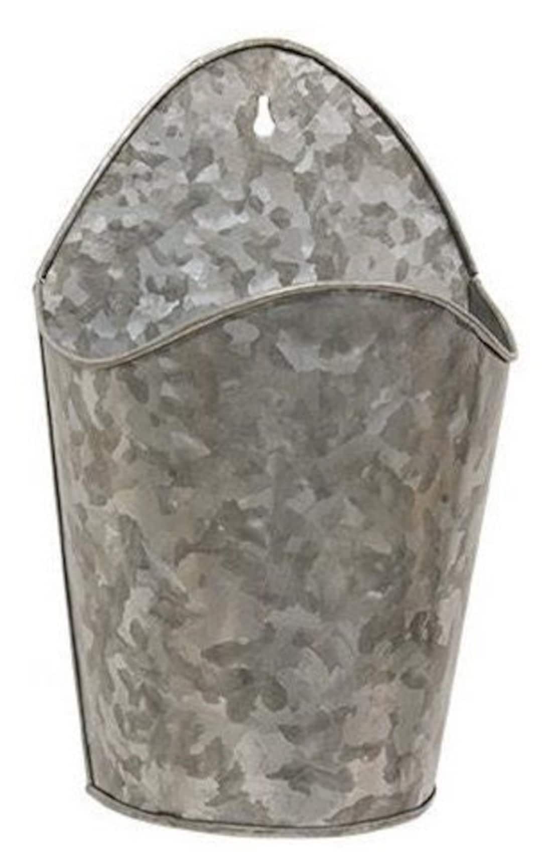 Galvanized Metal Wall Planter, Free Standing Vase - Etsy