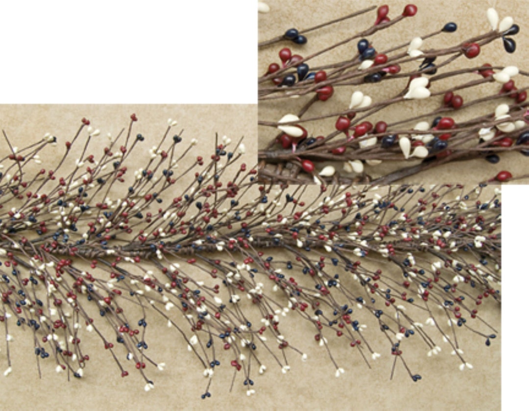 Americana Pip Berry Garland Burgundy Ivory Navy Pip Berries 48 Inch - Etsy