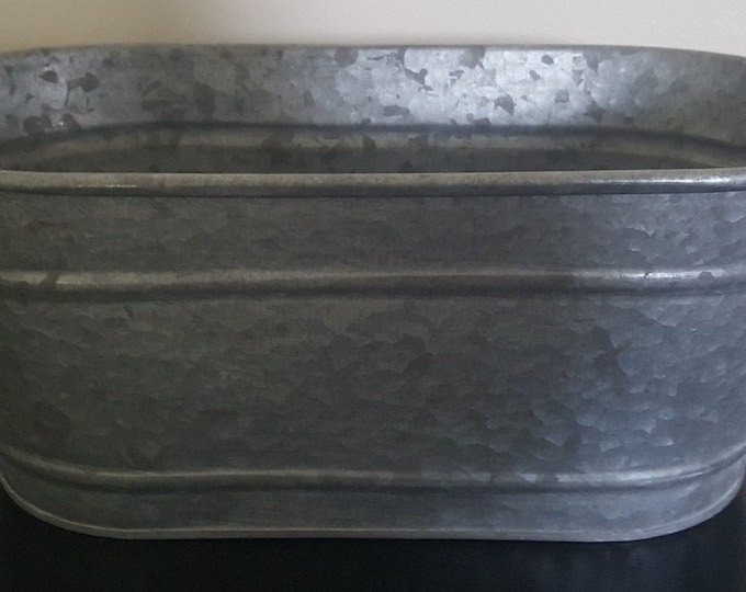 Oval Galvanized Rustic Metal Planter - Etsy