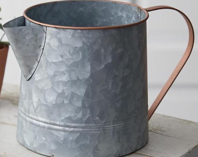 Oval Galvanized Rustic Metal Planter - Etsy