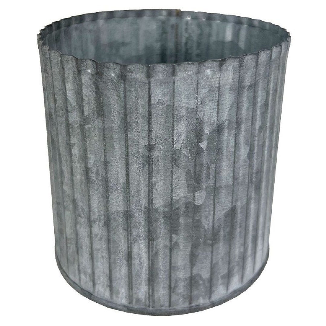 4" Corrugated Tin Round Bucket Vase - Etsy