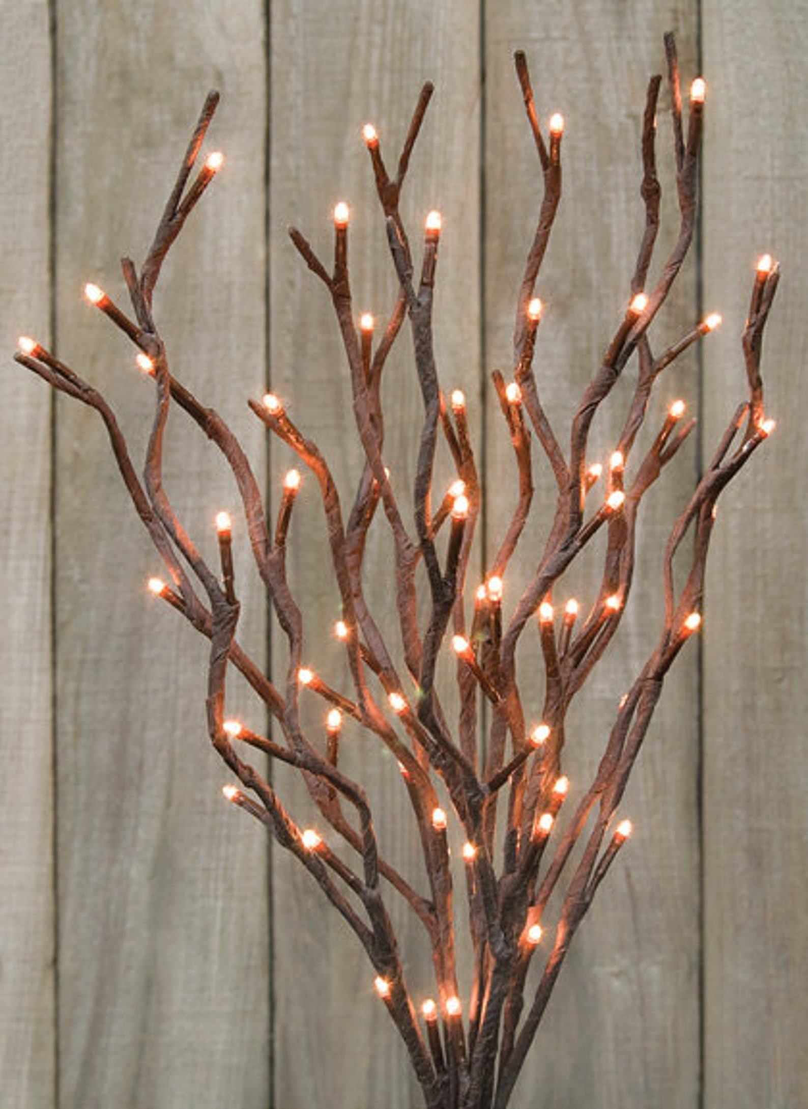 Lighted Willow Twigs Bush 60 Count Teeny Clear Soft White Bulbs, Brown ...