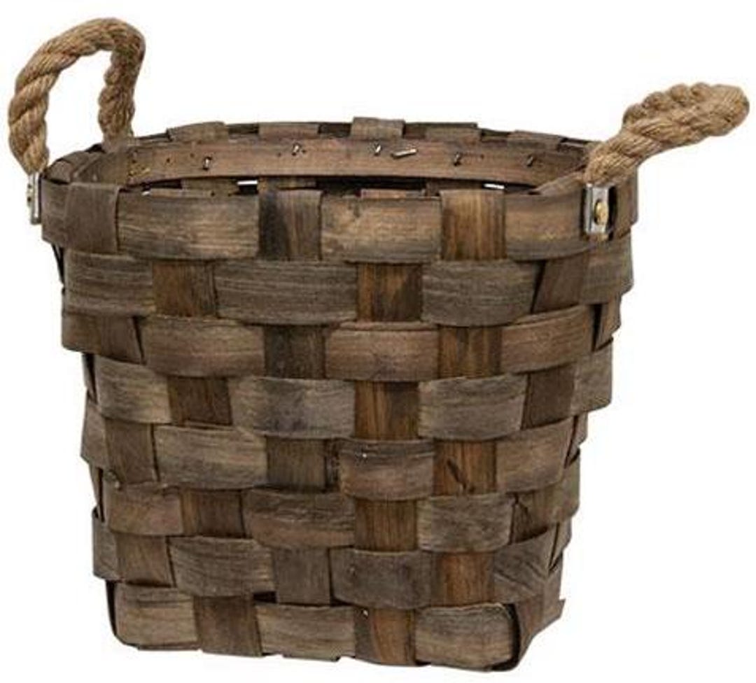 Freestanding Tobacco Basket Rope Handles Vintage-style Farmhouse new ...