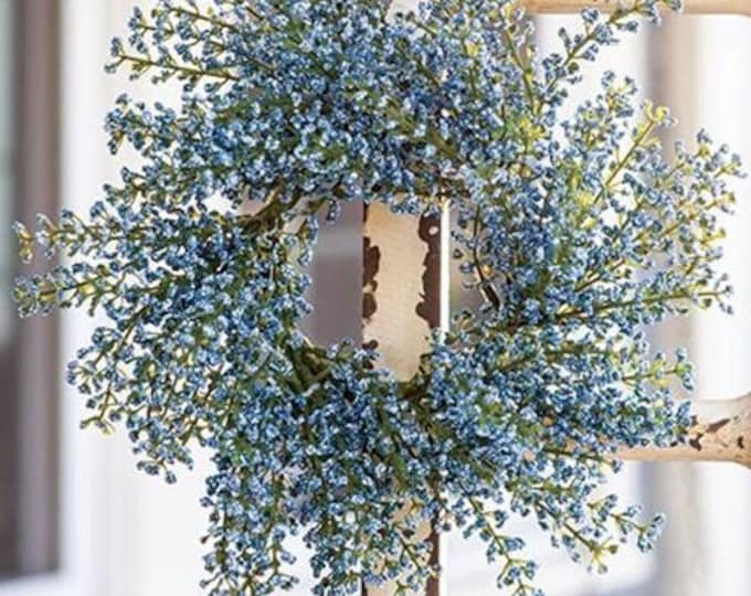 11" Blue Astilbe Mini Wreath/candle Ring - Etsy