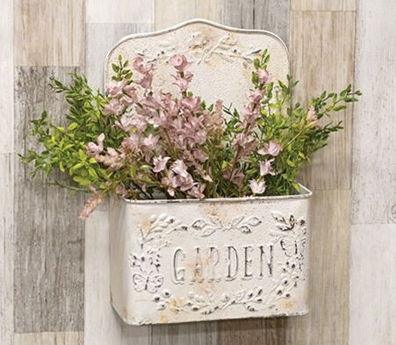 Ivory Garden Wall Pocket Rustic Finish Vintage Style - Etsy