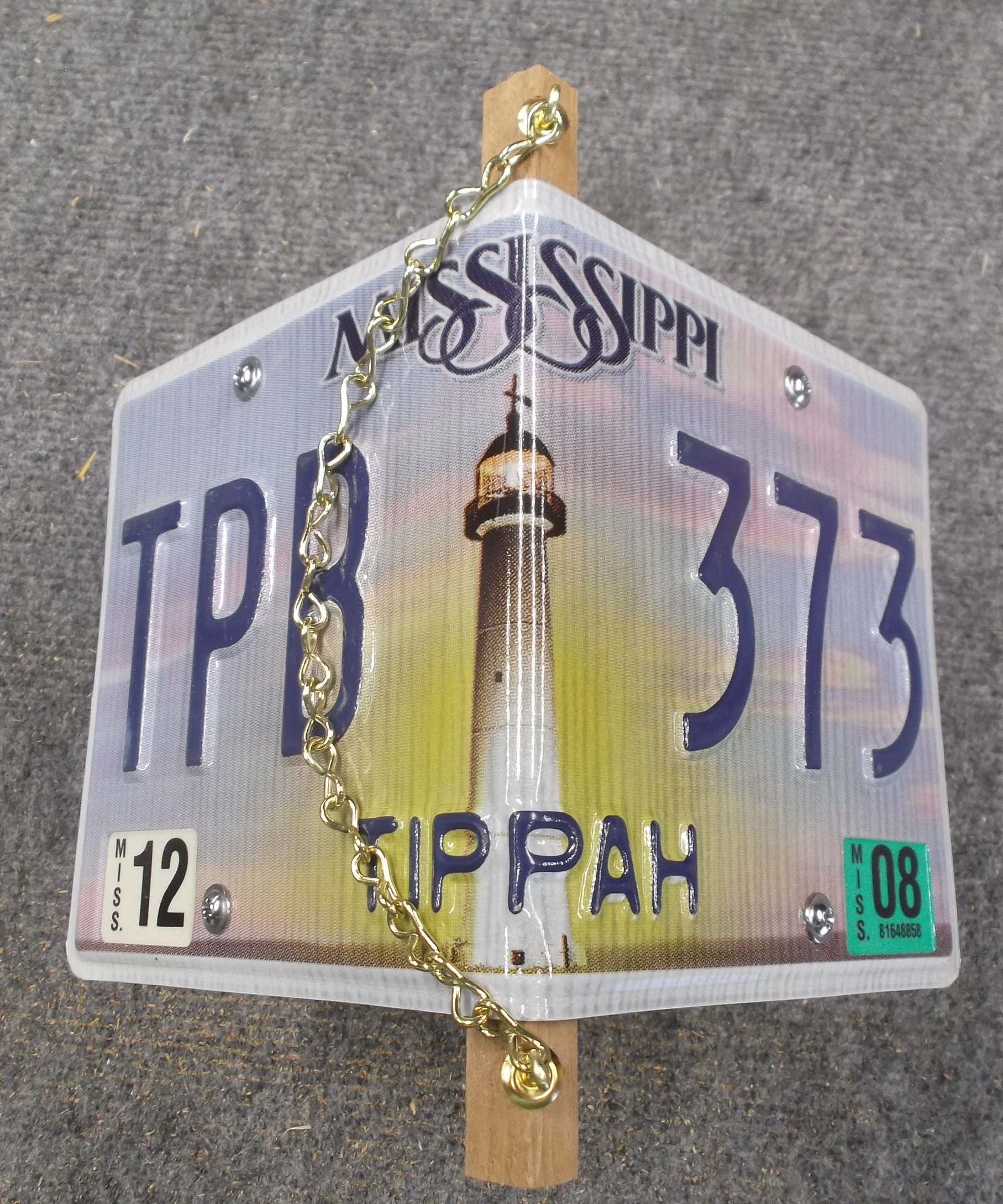 MISSISSIPPI Lighthouse Diamond Shape Wren Birdhouse Metal Hanging Chain ...