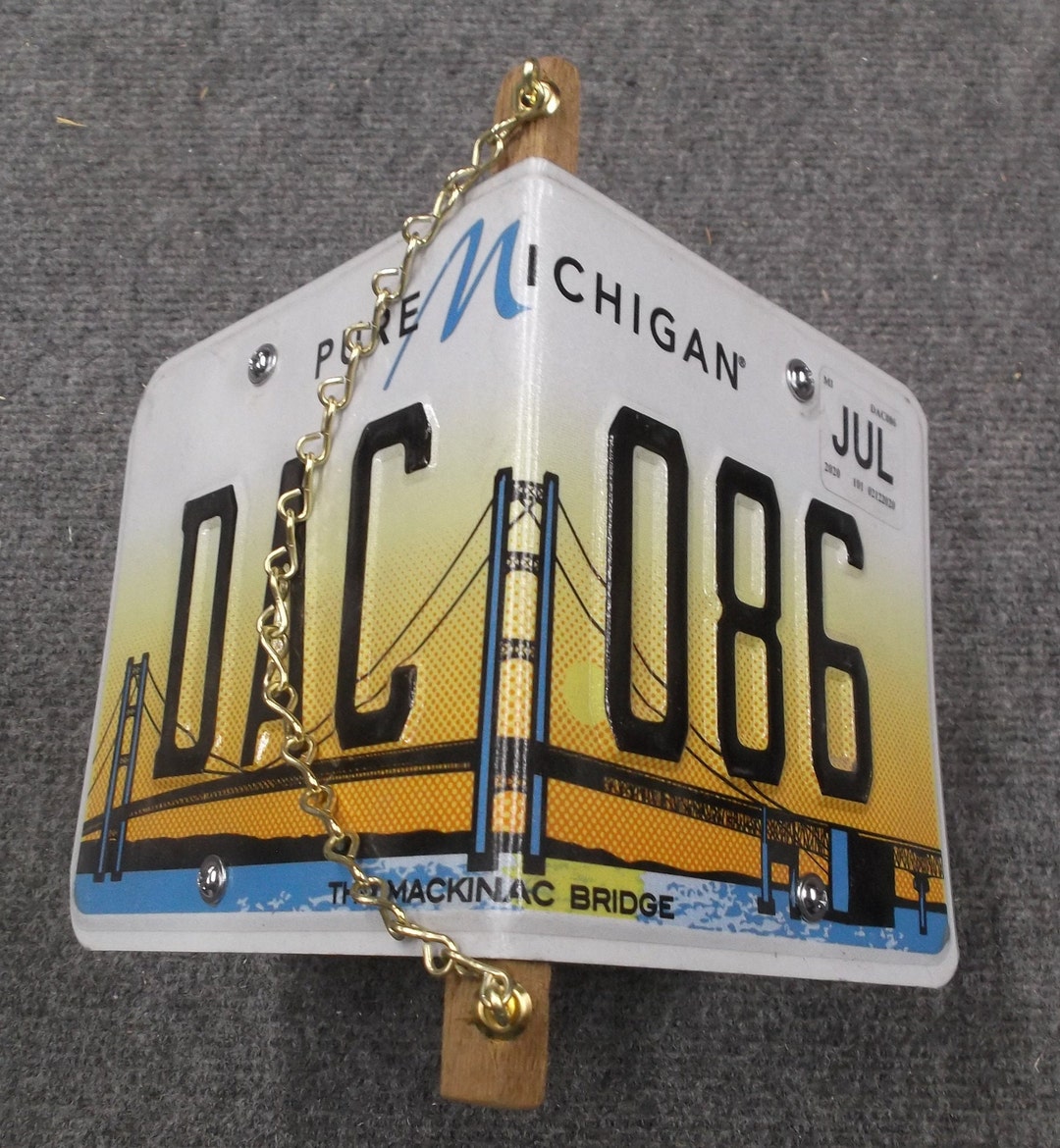 Pure MICHIGAN Mackinac Bridge Diamond Shape Wren Birdhouse Metal ...