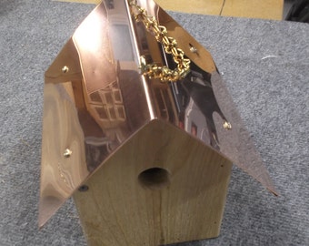 Cedar Shake Roof North Sea Blue Song Birdhouse Easy Clean Out Metal ...