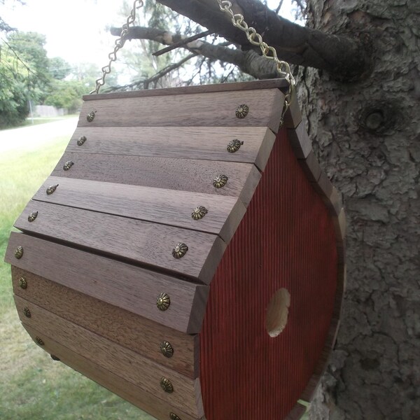 Cedar Shake Roof North Sea Blue Song Birdhouse Easy Clean Out Metal ...
