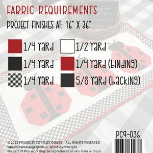 Ladybug Lane Table Runner Pattern PAPER PCQ-036 - Etsy