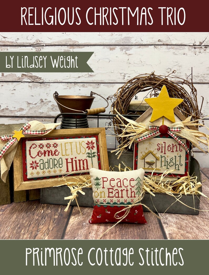 Religious Christmas Trio Cross Stitch by Lindsey Weight of - Etsy
