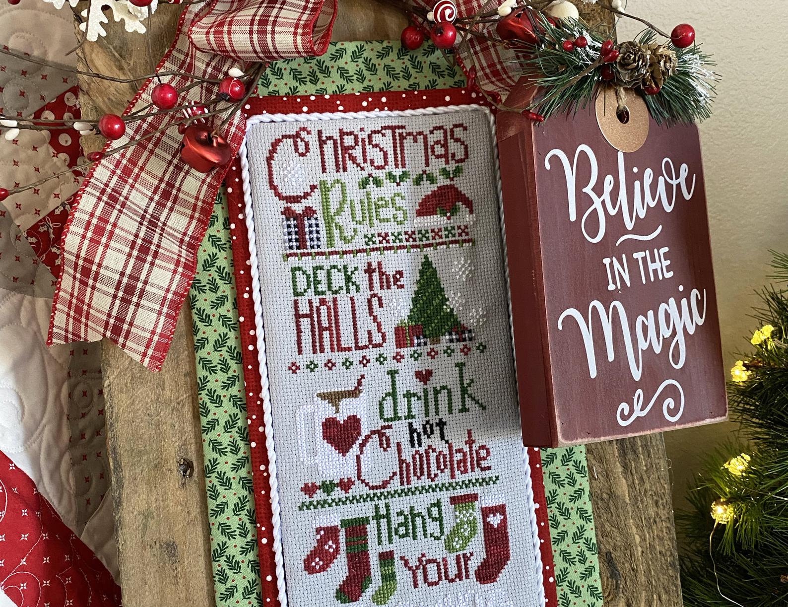 Christmas Rules Cross Stitch by Lindsey Weight of Primrose Cottage ...