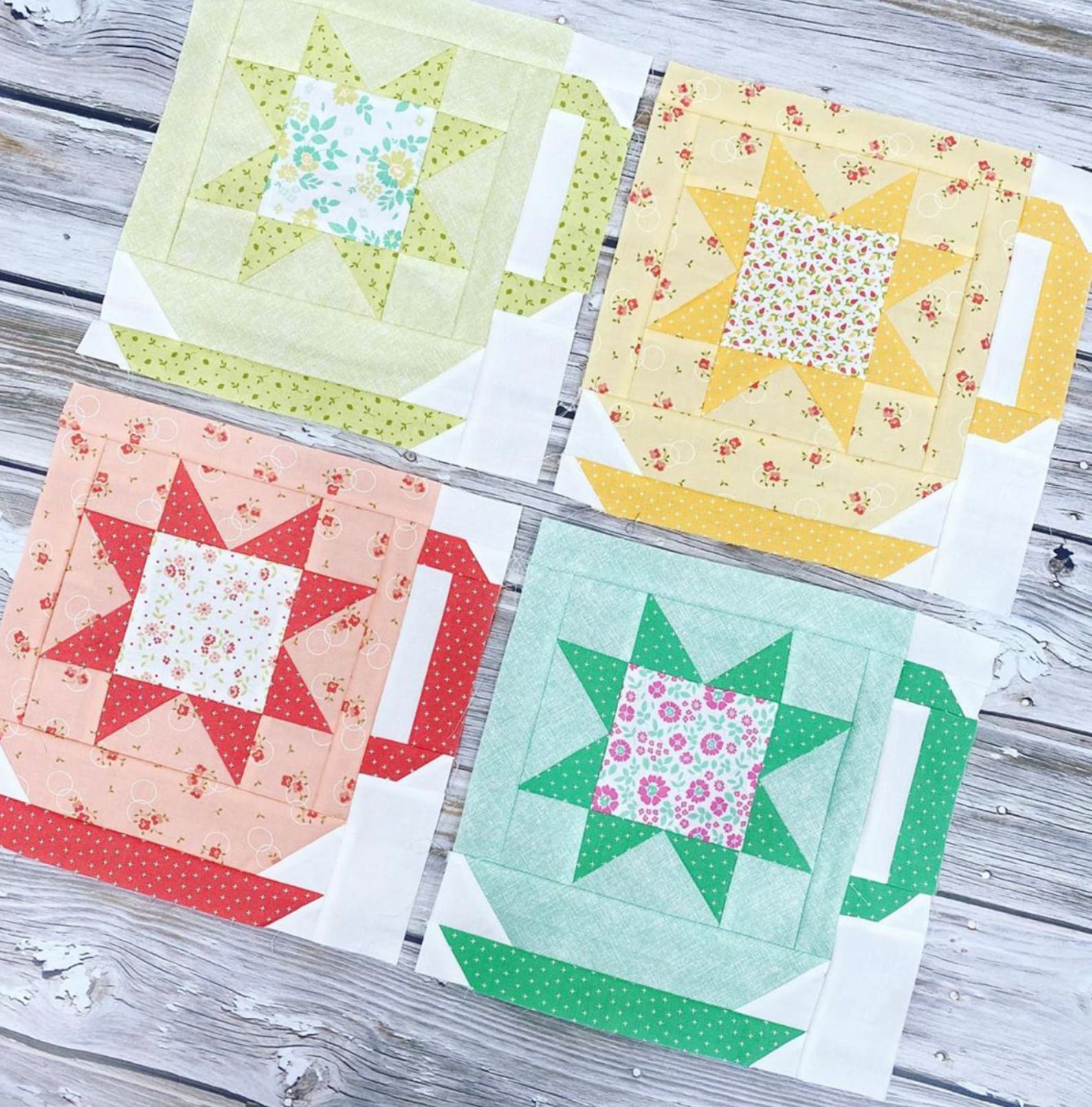 Tea Time Quilt Block - PDF Pattern - Etsy