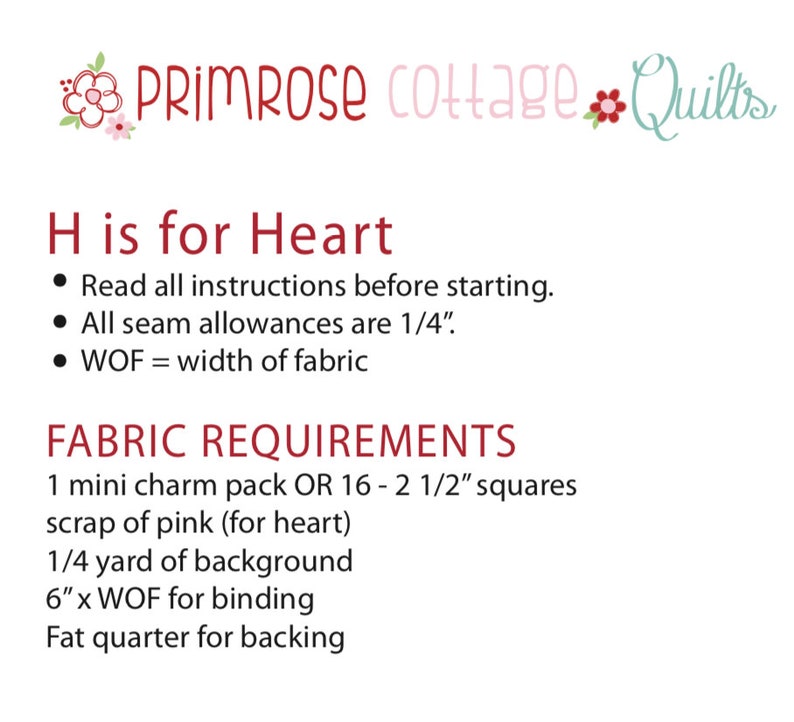 H is for Heart - PDF Pattern (alphabet Series) - Etsy