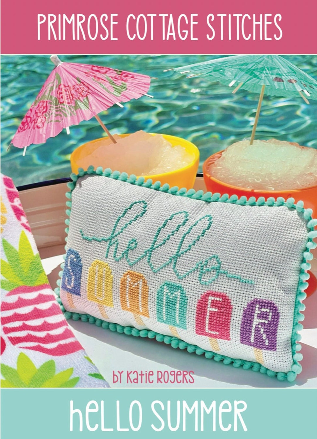 Hello Summer Cross Stitch by Katie Rogers of Primrose Cottage - PDF Pattern - Etsy