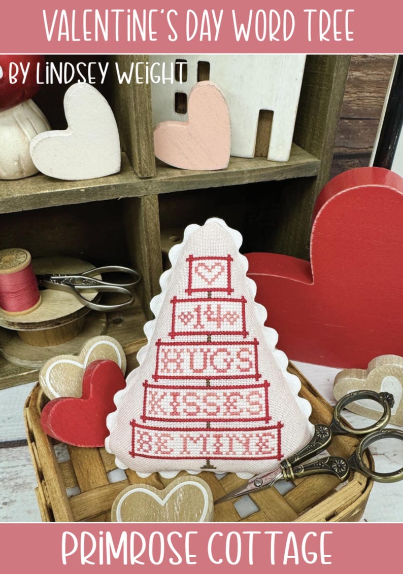 Valentine's Day Word Tree Cross Stitch by Lindsey Weight of Primrose ...