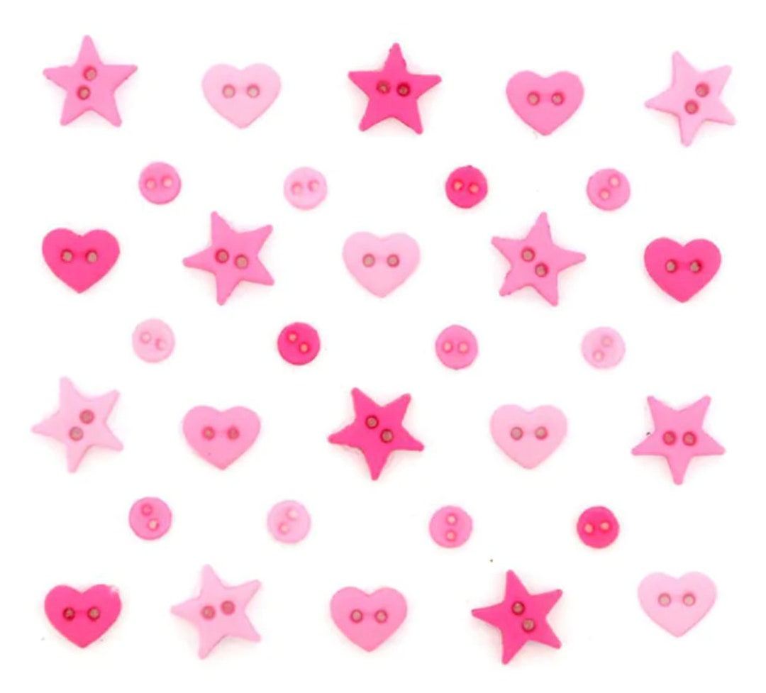 Shapes Hot Pink Micro Mini Collection by Dress It up Buttons 5797 - Etsy