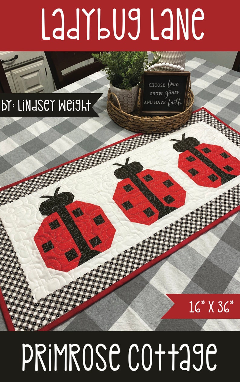 Ladybug Lane Table Runner - PDF Pattern - Etsy