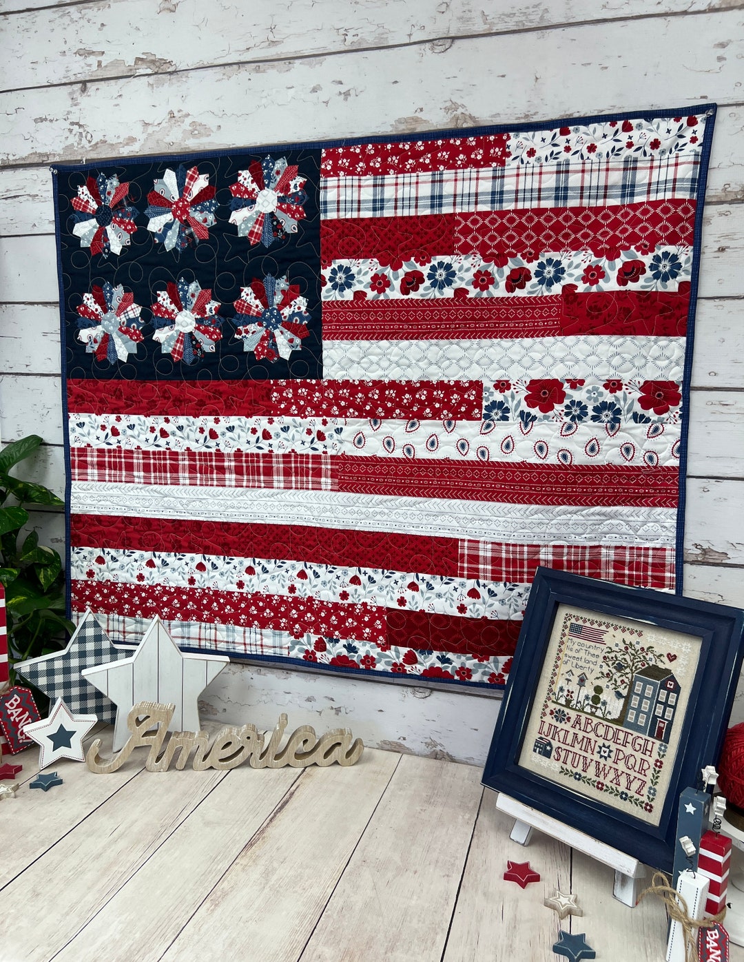 American Beauty Flag Panel Quilt Kit by Dani Mogstad for Riley Blake QK ...
