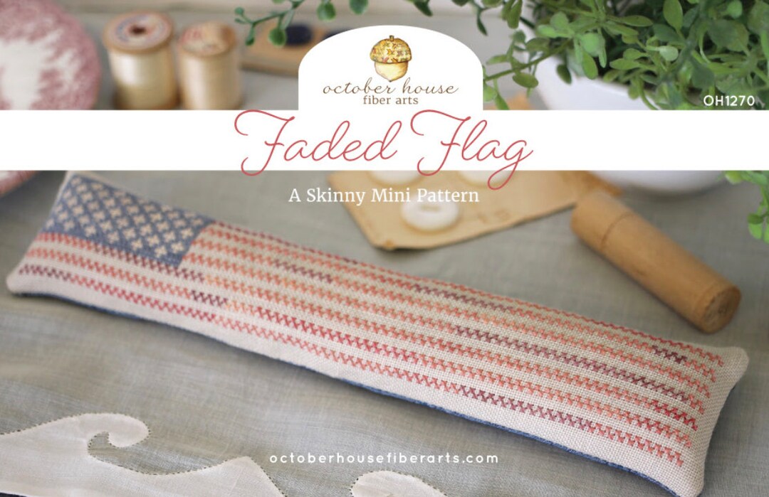 Faded Flag Cross Stitch by October House Fiber Arts Paper Pattern - Etsy