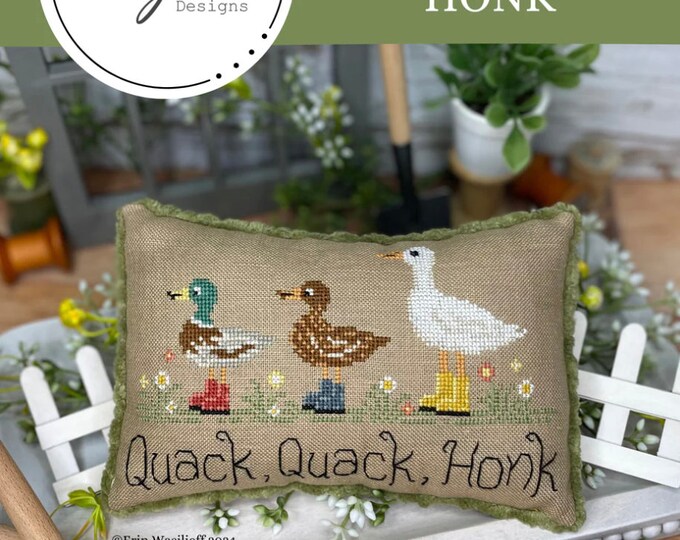 Quack, Quack, Honk Cross Stitch by Erin Elizabeth - Paper Pattern - Etsy
